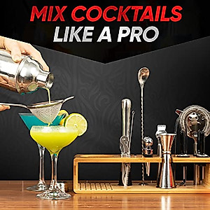 Bartender Tool Set has to Craft Perfect Drinks - Designed for Lasting use and Durability Feel Like a Professional Mixologist - Includes Items Such as a Shaker Jigger and Strainer