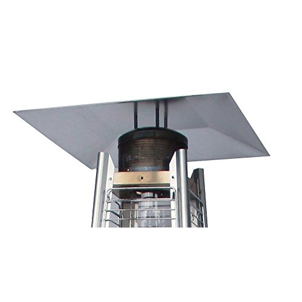 Hiland SGT Glass Tube Heat Shield, Pre Drilled Holes, Square, Chrome