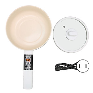 Hot Pot Electric, 700W 1.8L Single Layer Portable Electric Frying Pan Multifunction Electric Skillet 5 Cooking Modes LED Touch Control for Steamed, Fried, Boiled, Stewed(US Plug 110V)