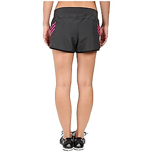 adidas Performance Women's Ultimate Woven 3 Stripe Shorts, Dark Grey Heather/Solid Grey/Black, Medium