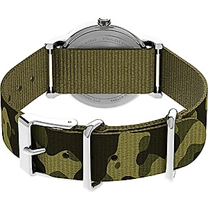 Timex Women's Weekender 31mm Watch - Silver-Tone Case Camo Fabric Strap White Dial