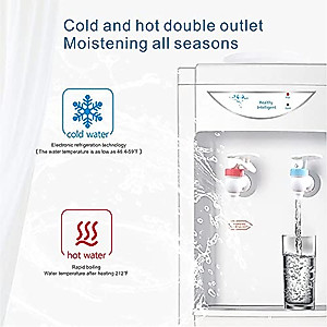 Comft Top Loading Water Cooler Water Dispenser - Cold & Cool Water, Child Safety Lock, 5 Gallon Water Dispenser for Home Office School Kitchen with Storage Cabinet, White (RR1)
