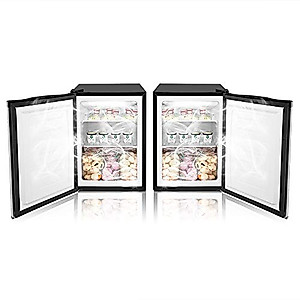 Winado Upright Freezer, 2.1 Cu.ft Mini Freezer, Stainless Steel Compact Upright Freezer w/Reversible Single Door, Removable Shelves for Home, Dorms, Apartment, Office