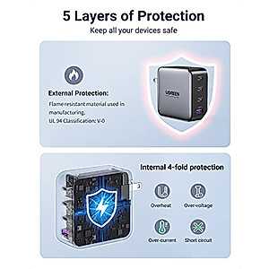 UGREEN 100W USB C Charger, Nexode 4-Port GaN Foldable Compact Wall Charger Power Adapter Compatible with MacBook Pro/Air, iPad, iPhone 14 Pro, Galaxy S23 Ultra, Steam Deck, Dell XPS, Google Pixelbook