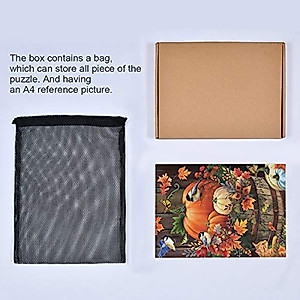 Cat Fall Pumpkin Jigsaw Puzzle 500 Piece for Adults Art Project Thanksgiving Gift 20.5 x 14.9 Inch