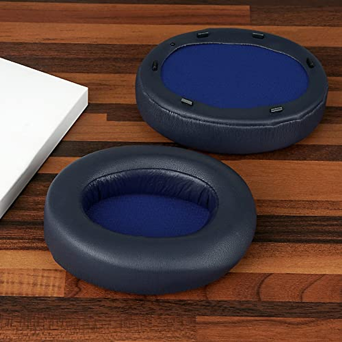 Geekria QuickFit Replacement Ear Pads for Sony WH-XB910N Headphones Ear Cushions, Headset Earpads, Ear Cups Cover Repair Parts (Blue)