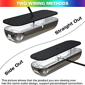 HUSUKU Mid 42LED 1500LM Marine Led Lights for Boat Underwater(White), 2PCS, 5.1inch, IP68, 316 Stainless Steel, Surface Mount for Yacht Pontoon Sailboat Kayak Skiff Duck Jon Accent Bass Boat Fishing