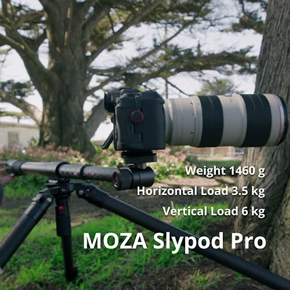 MOZA Slypod Pro Slider Motorized Monopod Camera Sliders Made of Light-Weight Carbon Fiber Vertical Payload 13Lb Extend Out 520mm 5.5H Running Time with Pan and Tilt Head & Tripod
