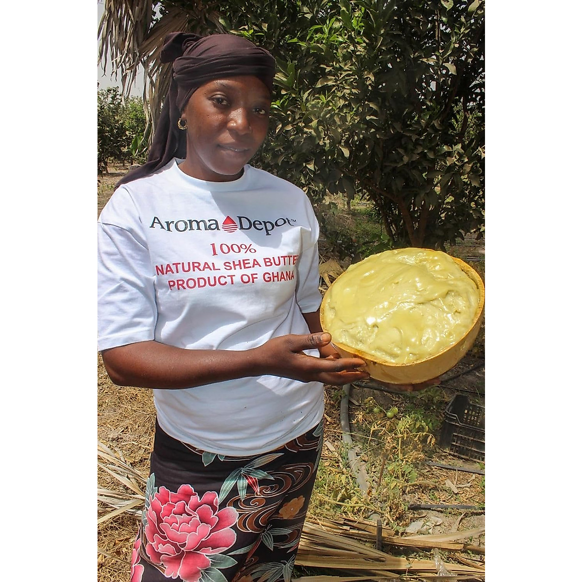 Aroma Depot Raw African Shea Butter 32 oz Yellow Grade A 100% Pure Natural Unrefined Fresh Moisturizing, Ideal for Dry and Cracked Skin. Can be use in Body, Hair and Face.