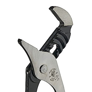 Klein Tools D502-10 Pump Pliers, 10-Inch Tongue and Groove, Quick-Adjust Rivet, 1-3/4 Inch Max Parallel Jaw Range, Tension Loaded Joint