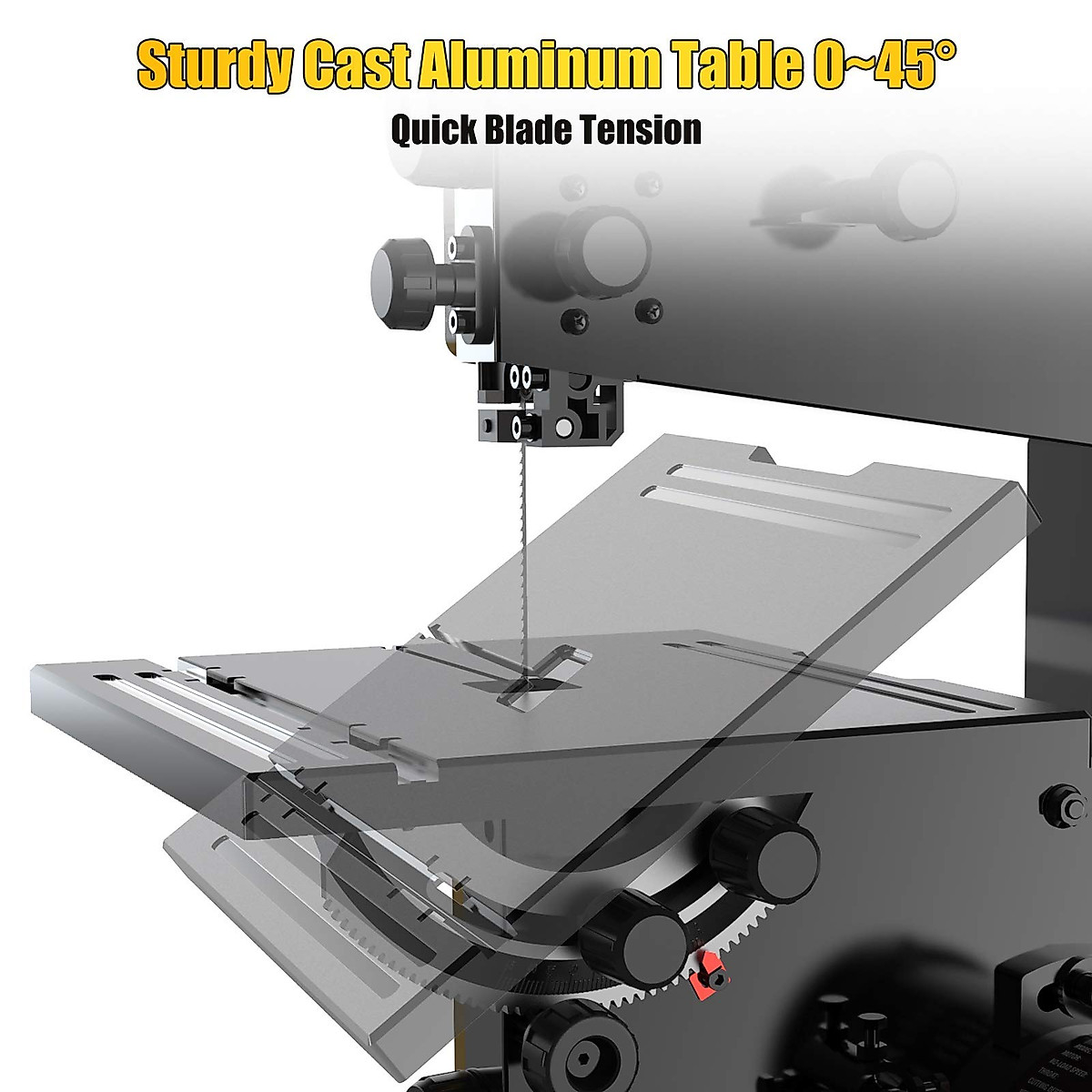 Woodskil 9-Inch 2500FPM Band Saw with Steel Base, Cast Table, Removable Key - Benchtop