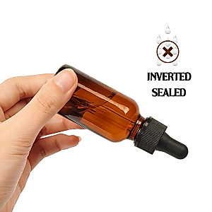 Eternal Moment 1 oz Eye Dropper Bottle(48 Pack), 30ml Amber Glass Bottles with Glass Eye Dropper for Essential Oils, Chemistry Lab Chemicals, Colognes & Perfumes