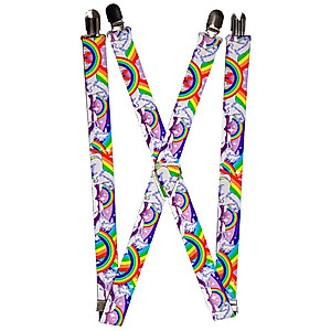 Buckle-Down Unisex-Adult's Suspender-Unicorns, Multicolor, One Size