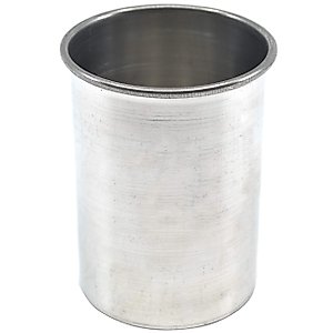 EISCO Aluminum Calorimeter Inner Vessel with Parallel Sides and Rolled Rim, 4" Tall, 3" Diameter