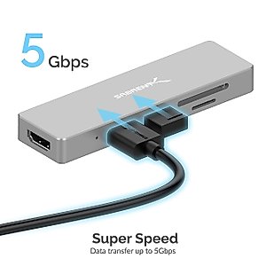 Sabrent 5 in 1 USB C Multi-Port HUB + USB Type-C External Stereo Sound Adapter