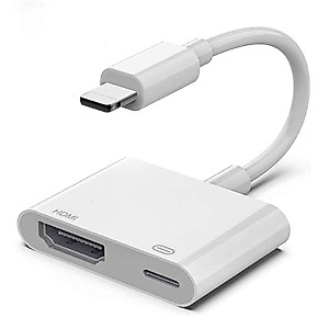[Apple MFi Certified] Lightning to HDMI Adapter for iPhone 1080P HDMI Digital AV Adapter Sync Screen Connector with Charging Port Support for iPhone 11 XS XR X 8 7 iPad iPod on HD TV Monitor Projector