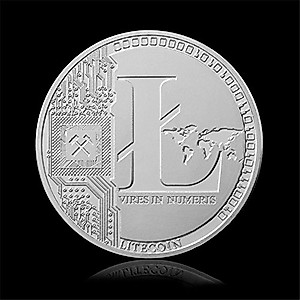 Silver Plated Commemorative Litecoin Collectible Iron Miner Coin - One Item w/Random Color and Design