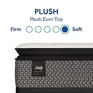 Sealy Essentials Spring Winter Green Euro Pillowtop Bed Mattress Conventional, Twin XL, White