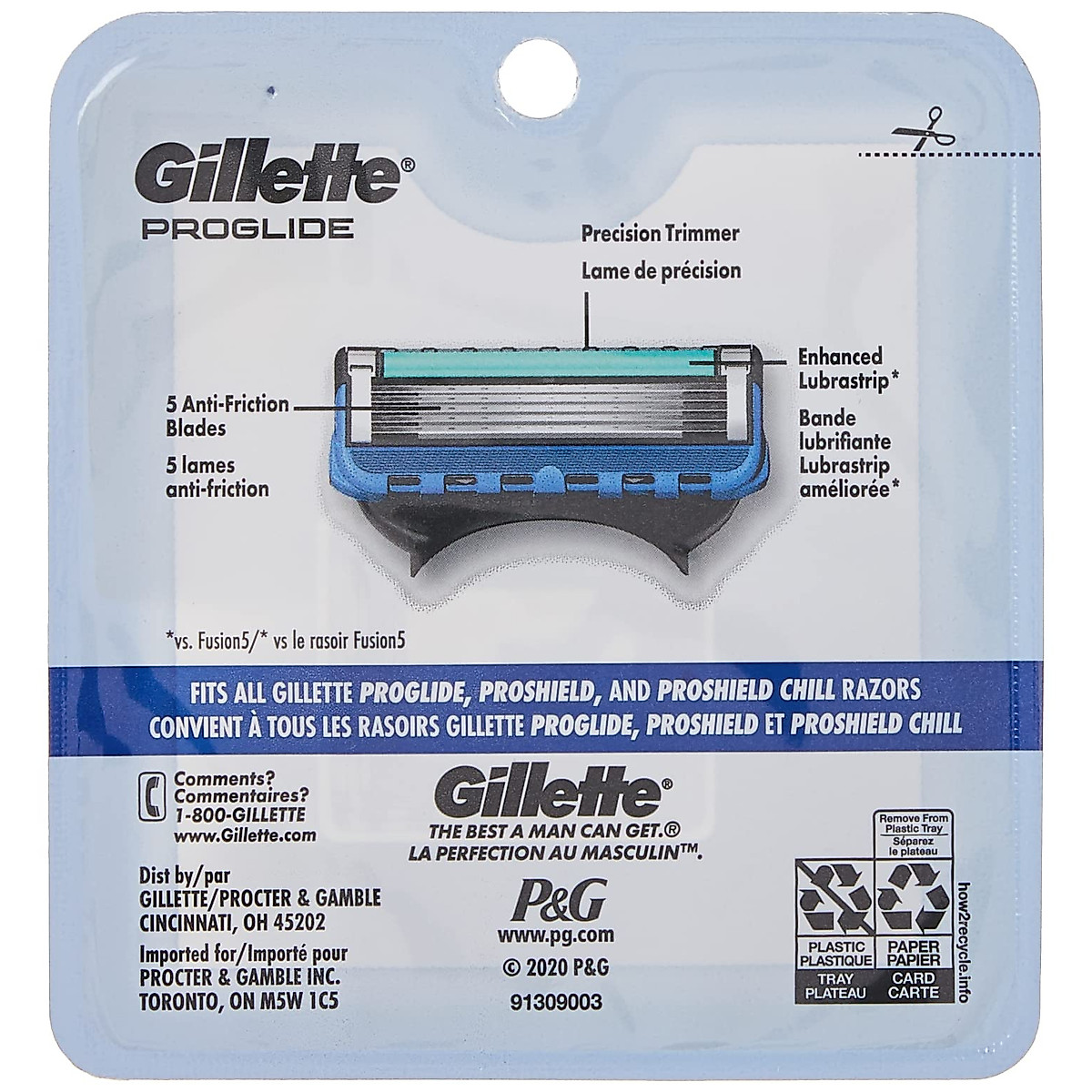 Gillette Fusion5 ProGlide Men's Razor Blade Refills, 4 Count, Mens Razors / Blades