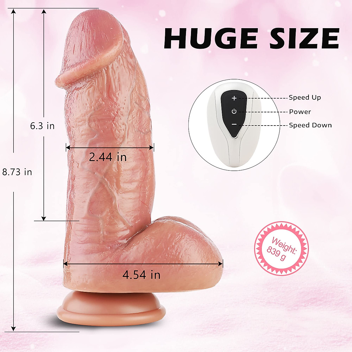 Huge Thick Realistic Monster Dildo, Large APP Control Vibrating Dildo for Women, Giant Horse Dildo, Big Fat Alien Soft Animal Fatansy Silicone Wide Dildos, Massive Vibrator Adult Sex Toys