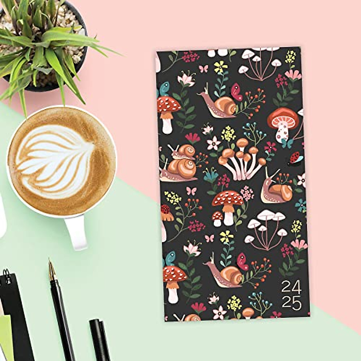 Willow Creek Press Mushrooms 2-Year January 2024 - December 2025 Monthly Pocket Planner (3.5" x 6.5")