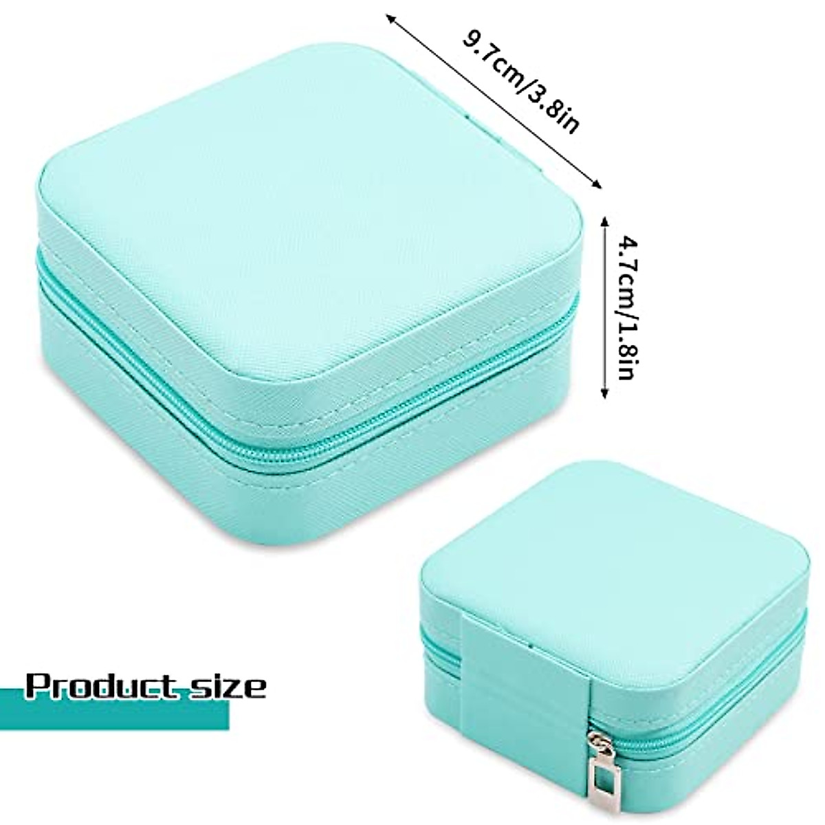 Portable Travel Mini Jewelry Box Leather Jewellery Ring Organizer Case Storage Gift Box Girls Women (blue).
