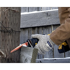 RefrigiWear Thinsulate Insulated Ragg Wool Convertible Mitten Fingerless Gloves with Suede Palm (Brown, Large)