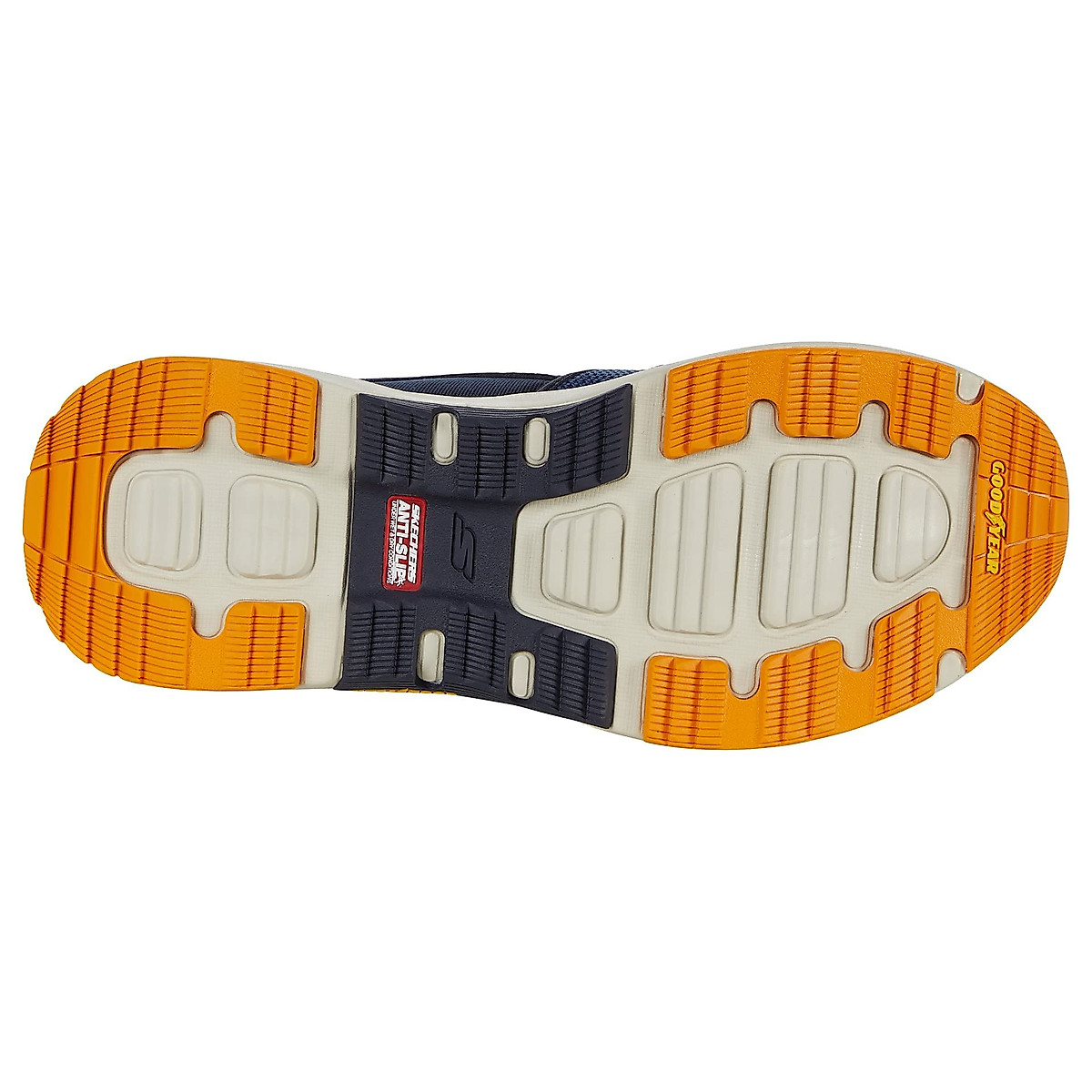 Skechers mens Go Walk Outdoor - Athletic Slip-on Trail Hiking Shoes With Air Cooled Memory Foam Sneaker, Navy/Yellow, 1 11 US