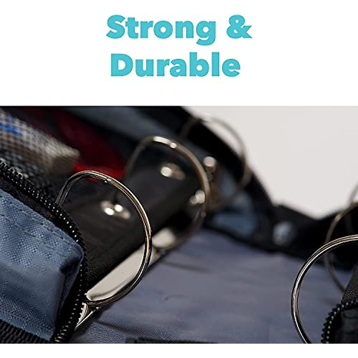 Case-it The Dual 2-in-1 Zipper Binder - Two 1.5 Inch D-Rings - Includes Pencil Pouch - Multiple Pockets - 600 Sheet Capacity - Comes with Shoulder Strap - Mint Blue Dual-101