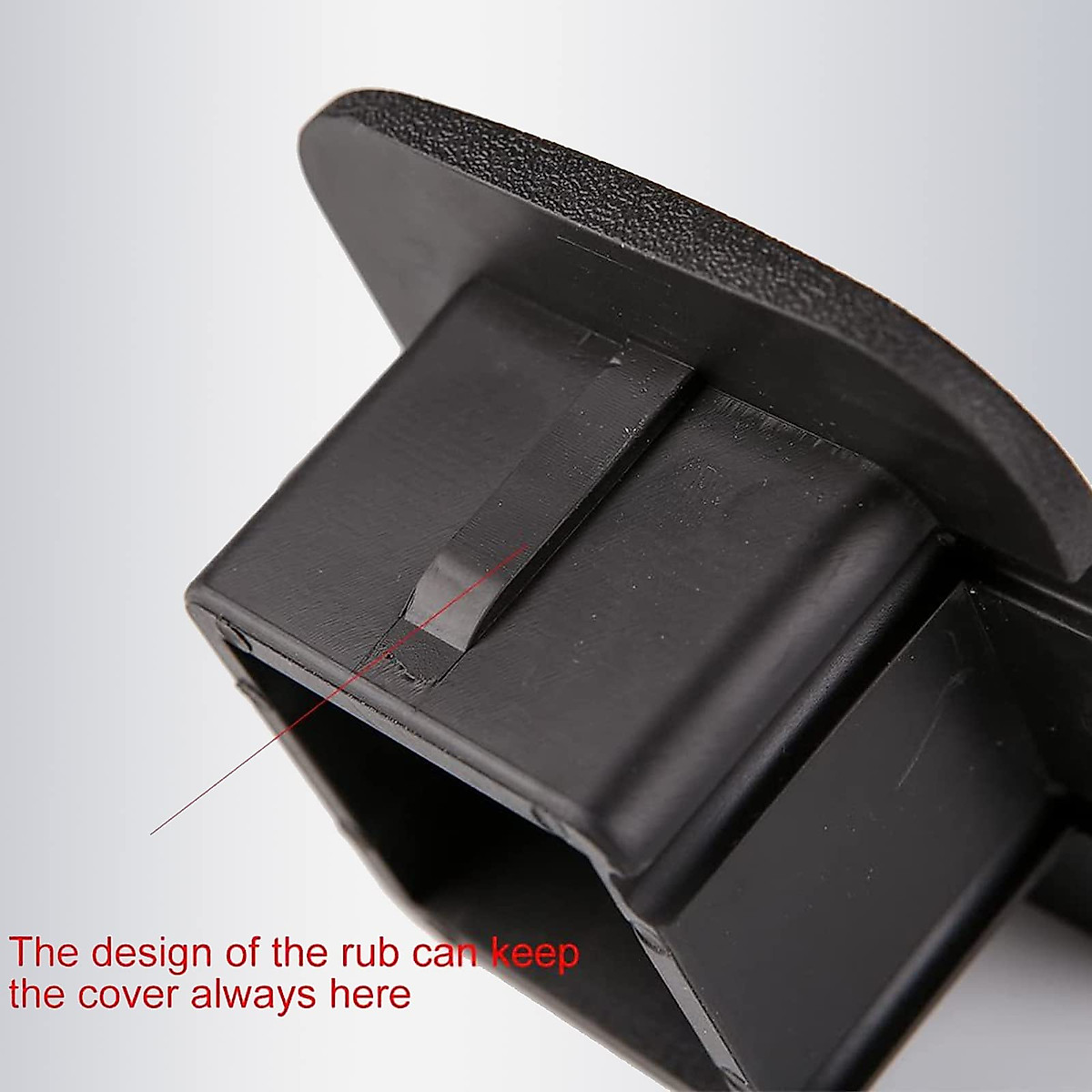 Yonput 1 PC Car Trailer Cover, 1.25" Trailer Hitch Cover Tube Cap, Trailer Hook Dust Plug Square Mouth Protection Cover, Compatible for Toyota Mercedes Mopar Audi F150 Ford GMC Truck Chevy (Black)