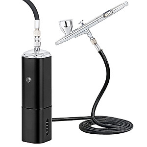Casubaris cordless Portable Airbrush kit with Compressor,Rechargeable and replaceable auto Stop Dual Action air Brush Pen,Match Different Airbrush Guns for Barbers Model Painting Nail Art Craft Makeup