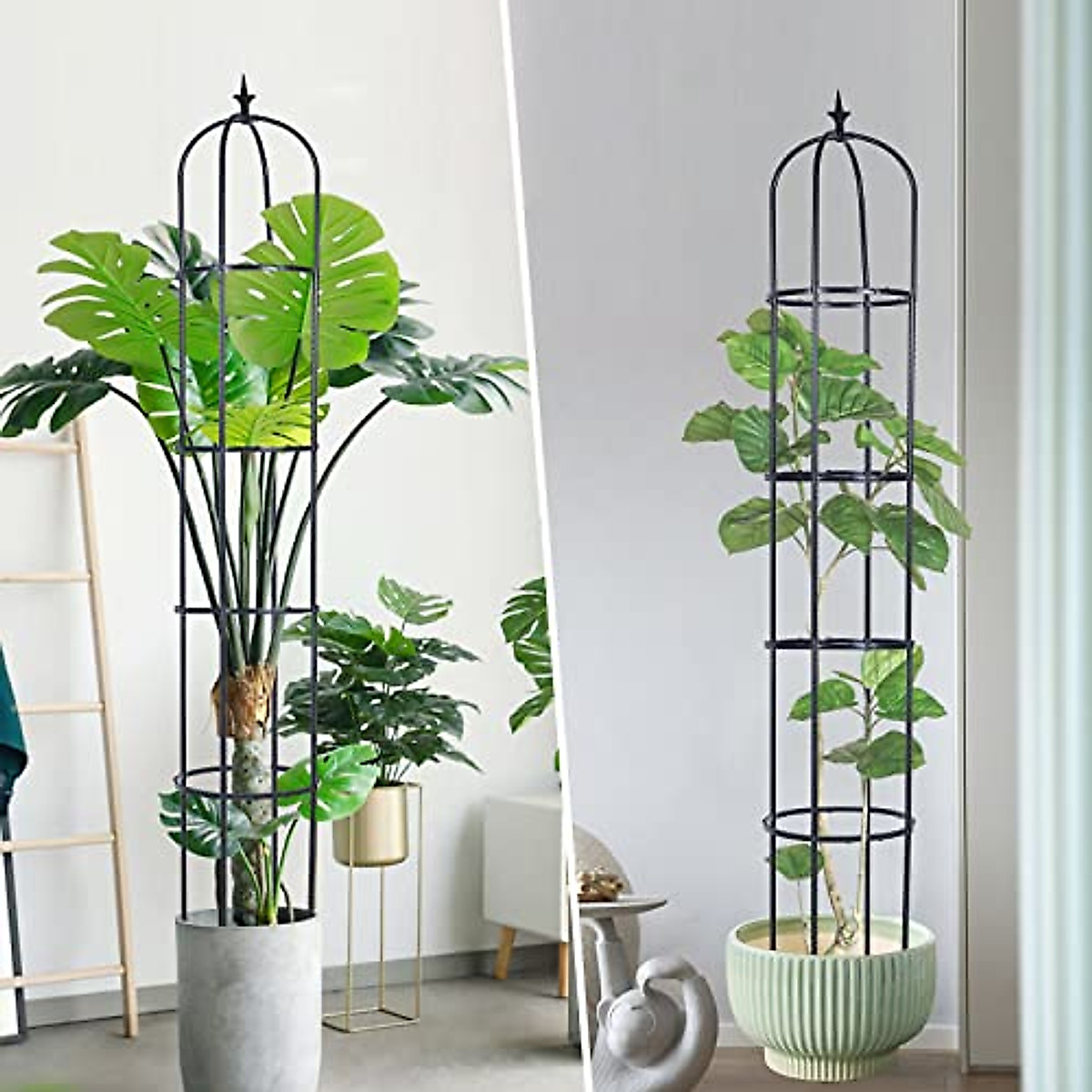 Garden Trellis for Climbing Plants, Tower Obelisk Garden Trellis 6.5ft Tall Plant Support Vine Supports Plant Tower for Climbing Vines and Flowers Stands 1 Pack