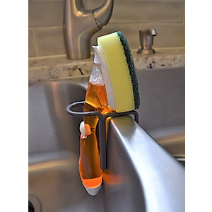 TidySink Dish Wand Holder Adjustable Kitchen Dishwand Sink Caddy (Black or Grey)