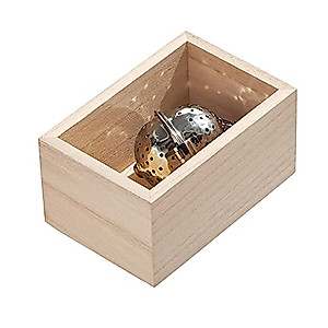iDesign Renewable Paulownia Wood Collection Drawer Storage Organizer Bin, 3.3" x 5" x 2.5", Natural