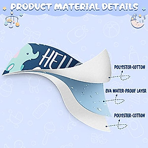 2ooya 7Pcs Cotton Waterproof Baby Bibs Adjustable Hook Loop Closure Infant Bib Unisex Colorful Newborn Babies Food Bibs for Teething Drooling Feeding Eating （6-12 Months）