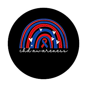 CHD Congenital Heart Defect Awareness Month Wear Red For CHD PopSockets Swappable PopGrip