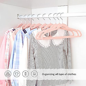 ManGotree 13.8 Inch Premium Kids Velvet Hangers, Ultra-Thin Children's Clothes Hangers with 360° Swivel Hook, Non-Slip Felt Hangers for Youth, Sturdy & Durable (32 Pack, Pink)