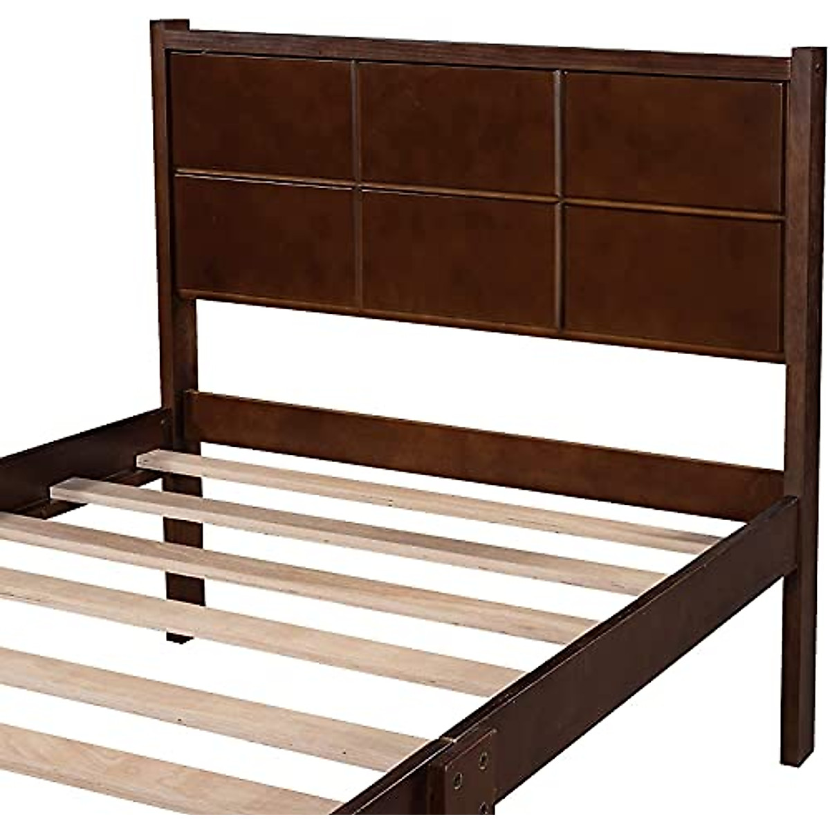 ATH-S Twin Size Platform Bed, Wood Platform Bed Frame with Headboard and Footboard, Solid Wood Legs, Wood Slats Support, No Box Spring Needed, Easy Assembly, Platform Bed Frame for Kids Teens Adults(W