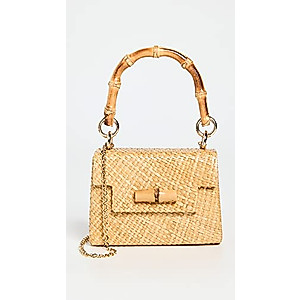 Serpui Marie Women's Stella Bun Straw Mini Bag, Toast, Tan, One Size