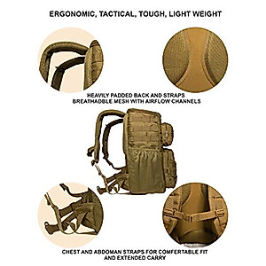 Cooler Backpack, Tactical, Insulated. Heavy Duty, Extra Large for Hiking, Camping, Day Trips, Beach. Bonus, Credit Card Multi Tool Included (Charcoal Grey)