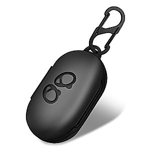 LiZHi Case for Samsung Galaxy Buds + Plus (2020) / Galaxy Buds (2019), Galaxy Earbuds Silicone Skin Cover Shock-Absorbing Protective Case with Keychain, Black
