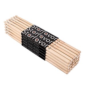 Starfavor 15 Pairs Drum Sticks 5B Classic America Maple Wood Tear Drop Tip Drumsticks for Adults Kids and Beginners
