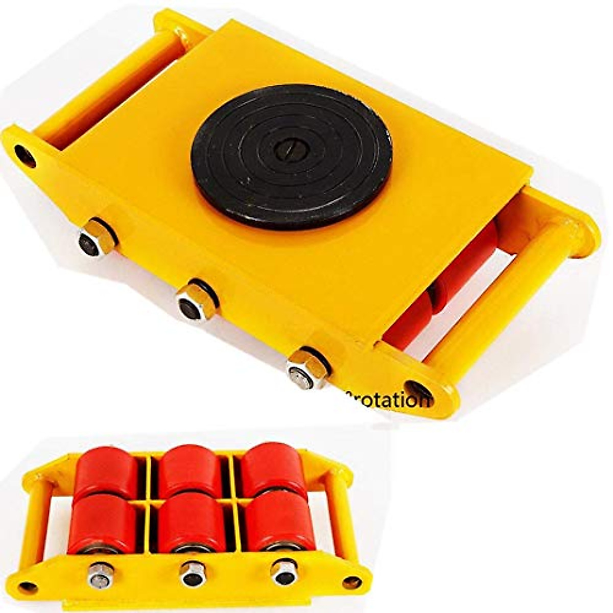 8T 17600lb Industrial Machine Dolly Skate Roller Machinery Mover 360° Rotation Cap