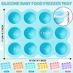6 Pack Baby Food Storage Container 12 Cup Silicone Baby Food Freezer Tray with Lid Reusable Stackable Silicone Baby Food Freezer Tray for Baby Food Vegetable Fruit Puree and Breast Milk
