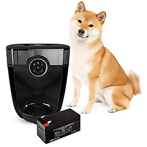 Feeder-Robot by Whisker, Black with Smoke-Grey Hopper; Includes Backup Battery; Smart, Automatic Pet Feeder, Feed Your Cat or Dog from Anywhere, Designed & Assembled in USA