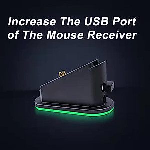 Mouse Wireless Metal Power Charging Dock Gilded Base RGB MOD for Razer Logitech G Pro X Wireless Superlight G903 Viper Ultimate