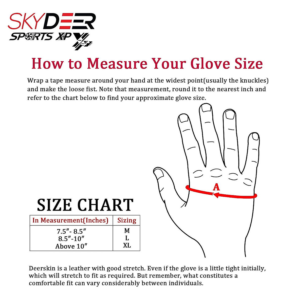 SKYDEER Waterproof Deerskin Suede Leather Ski Gloves for Snowboarding, Skiing, Ice Fishing, Snowmobile, Ice Skating, Hiking, Kayaking (SD8650T/M)