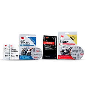 3M Quick Headlight Clear Coat, Cleans and Prevents Lens Yellowing, 39173, 1 Kit