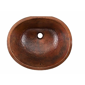Sinkology SB207-19AG Freud Undermount Oval Handmade Pure Solid Bathroom Overflow, 19-1/4", Aged Copper Bath Sink