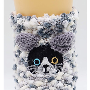 Lovful 4 Pairs Animal Super Warm Baby Fuzzy Soft Thick Socks,Large